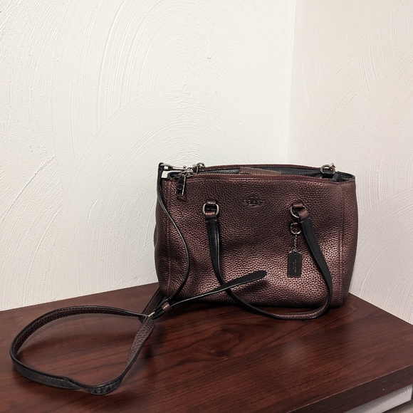 Coach | Bags | Coach Stanton Carryall 26 In Pebble Leather Metallic ...